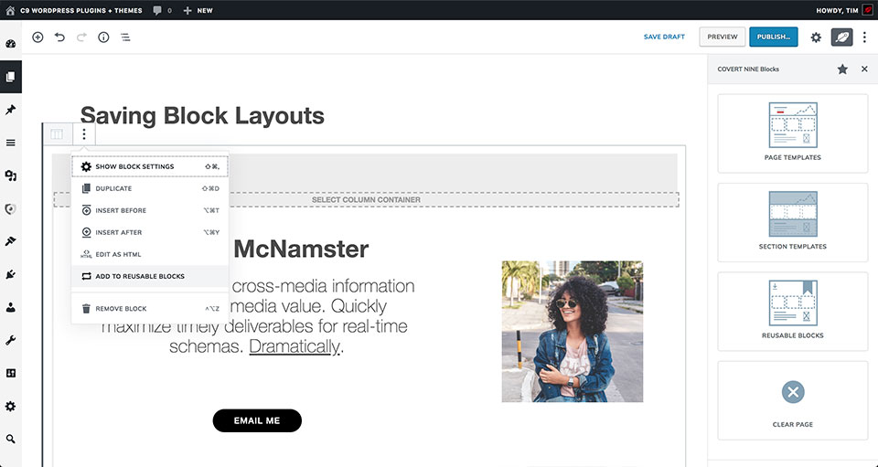 Creating Landing Pages with Reusable Block Layouts | C9 WordPress ... Creating Landing Pages with Reusable Block Layouts | C9 WordPress ...